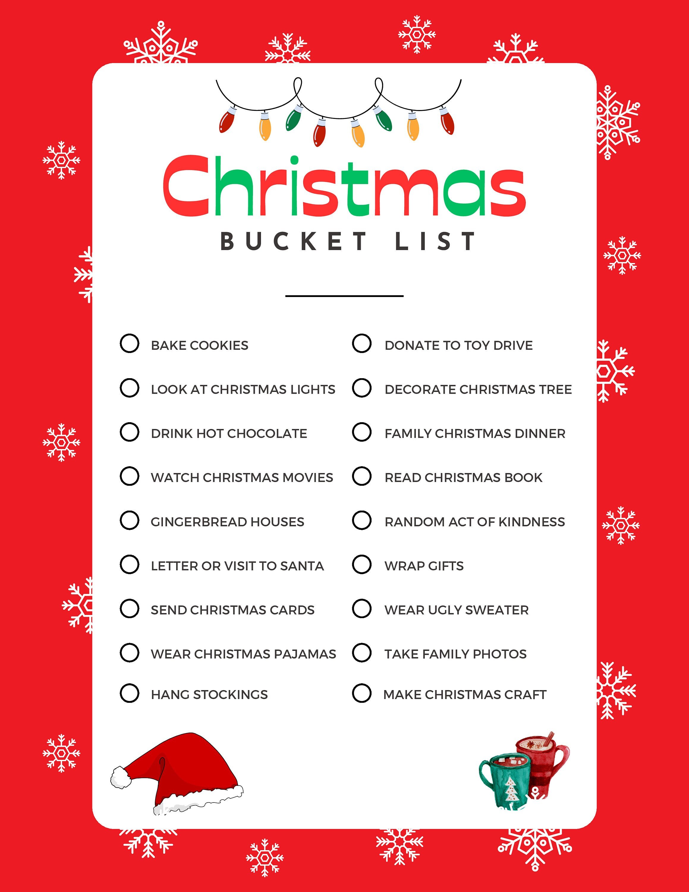 Printable Christmas Planning Sheets - Red - Etsy