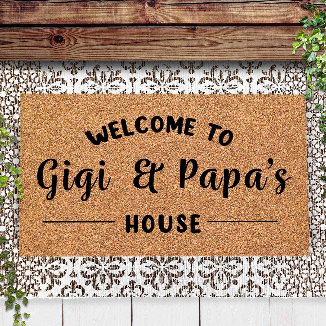 Welcome Home Grandparent Mat - Personalised Gigi & Papa's Rug - Perfect ...