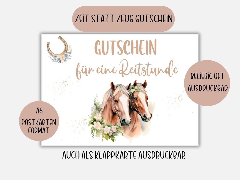 Voucher for Riding Lessons Time Instead of Stuff Gift Voucher for ...