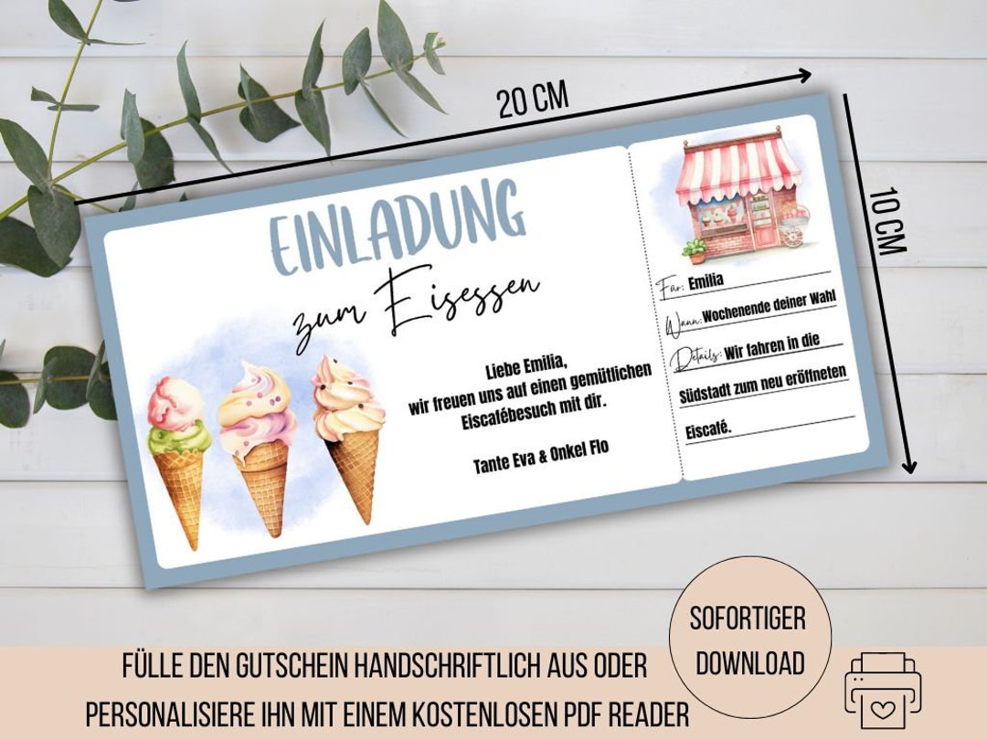 Voucher for Eating Ice Cream, Visit to an Ice Cream Parlor, Ice Cream ...