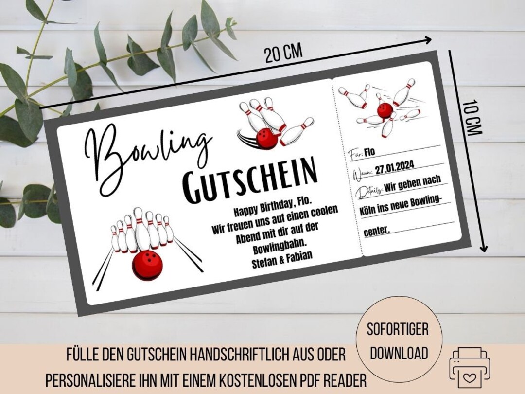Bowling Voucher, Voucher for Bowling, Bowling Center Trip Bowling ...