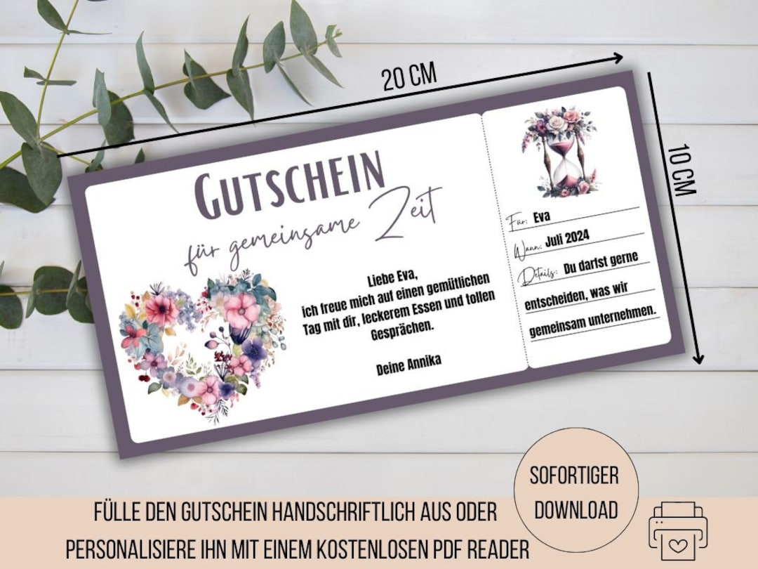 Voucher for Time Together, Time Instead of Stuff, Gift Voucher ...