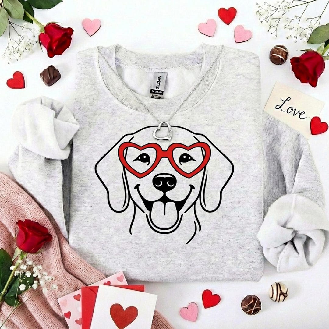 Beagle Heart Glasses Sweatshirt Dog Mom | Beagle Lover Crewneck ...
