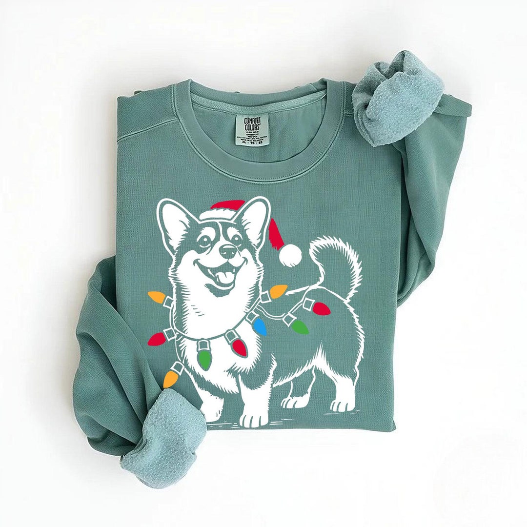 Festive Corgi Christmas Sweatshirt Holiday Pembroke Welsh Corgi Sweater ...