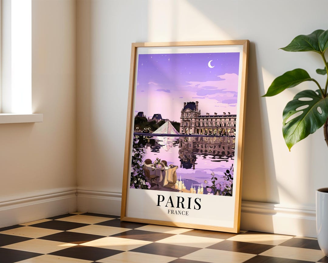 Paris Poster Louvre Museum France Travel Art Print A1 A2 A3 Unframed ...