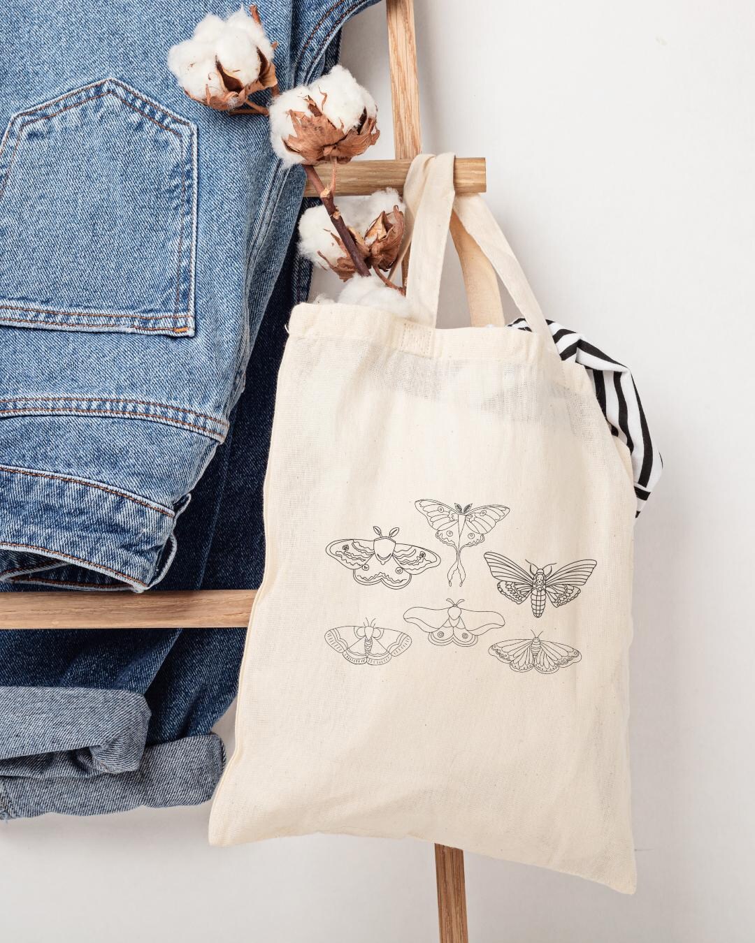 Moth Embroidery Stick and Stitch Pack - DIY Wash Away Patterns - Etsy
