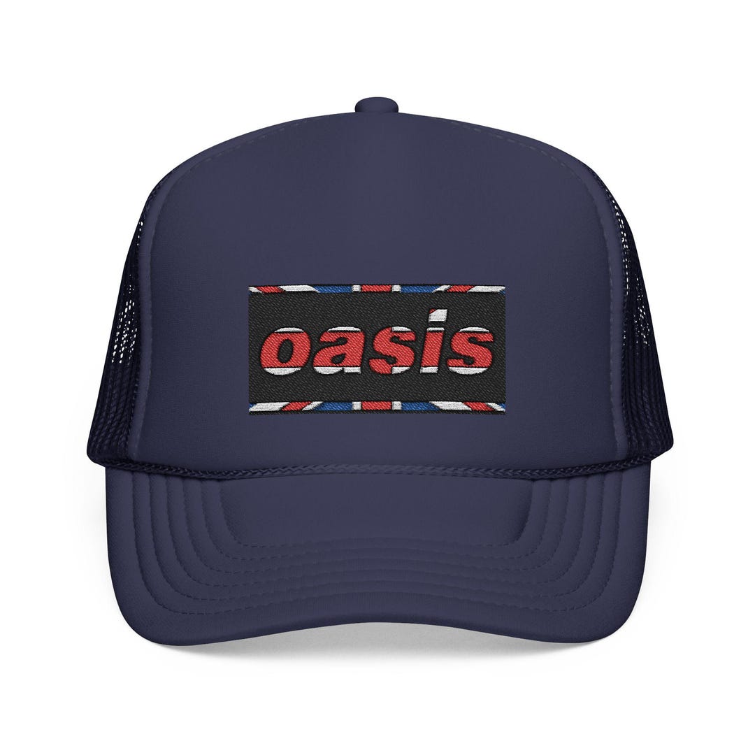 Oasis Embroidered Foam Trucker Hat, Stylish Cap, Gift for Music Lovers ...