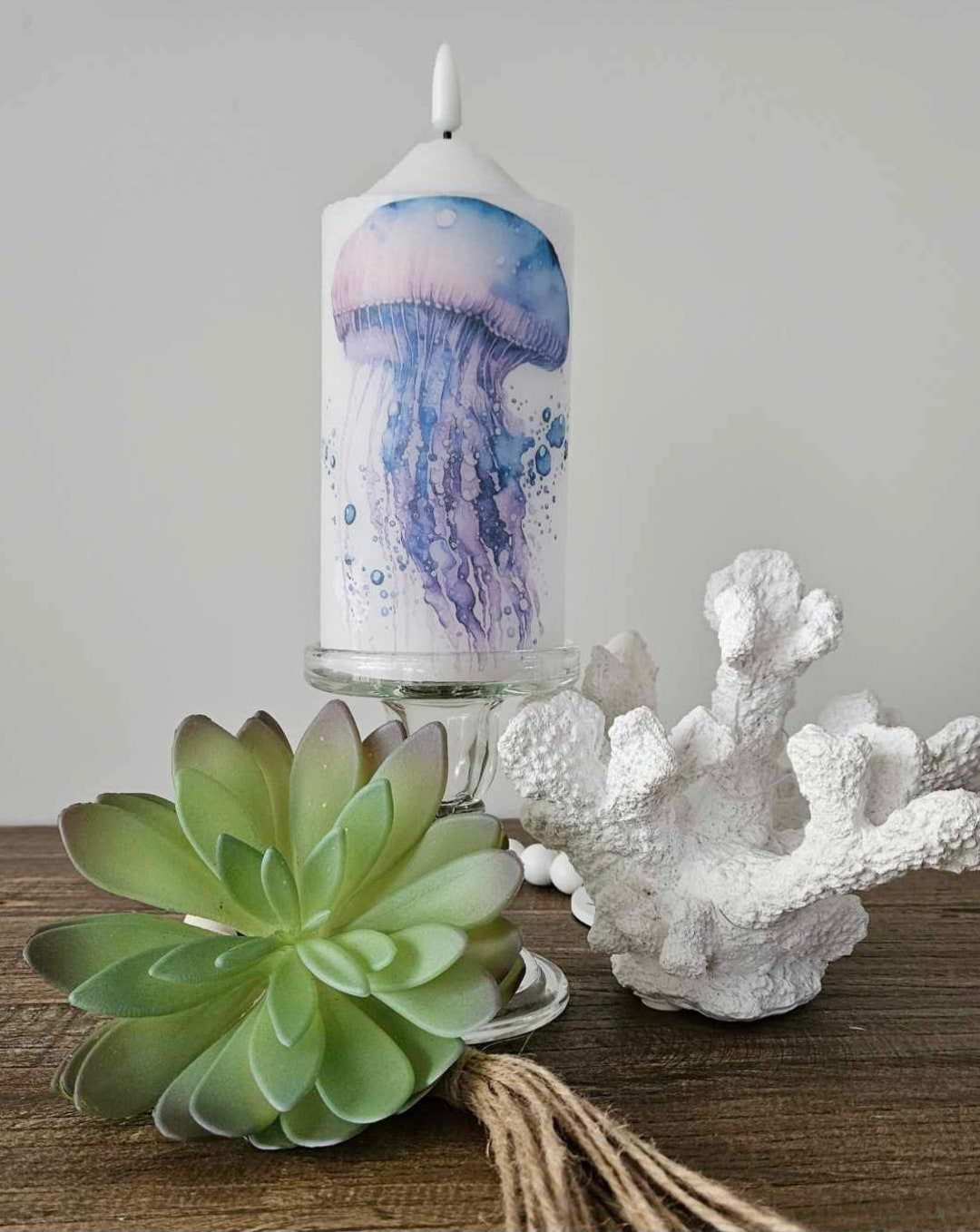 Decoupage LED Flameless Pillar Candles seaside Collection - Etsy