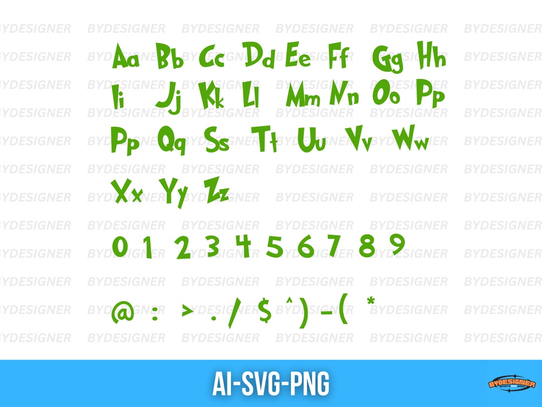 Grinch Font Svg, Svg Font, Alphabet Svg, Green Character Font, Cartoon ...