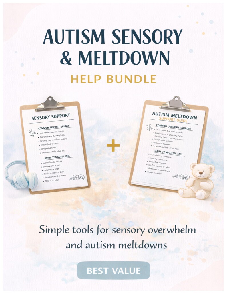 Autism Sensory & Meltdown Support Bundle | Calm Down Tools for Kids ...
