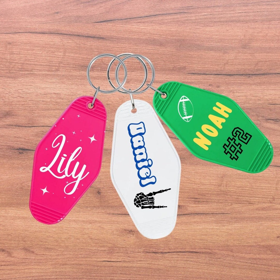 Custom Personalized Name Motel Keychain You Decide, Gifts for Them ...