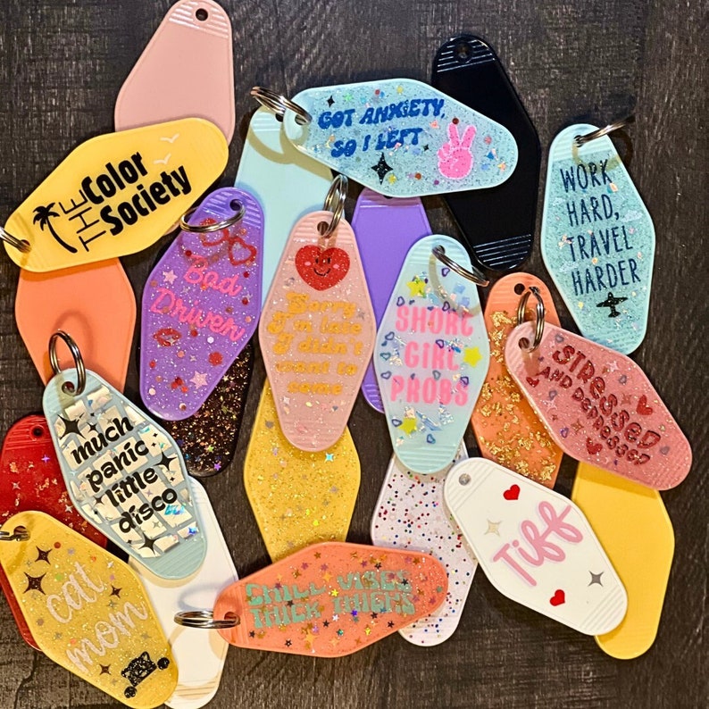 Personalized Designed Motel Keychain, Gifts for Them, Luggage Tag ...