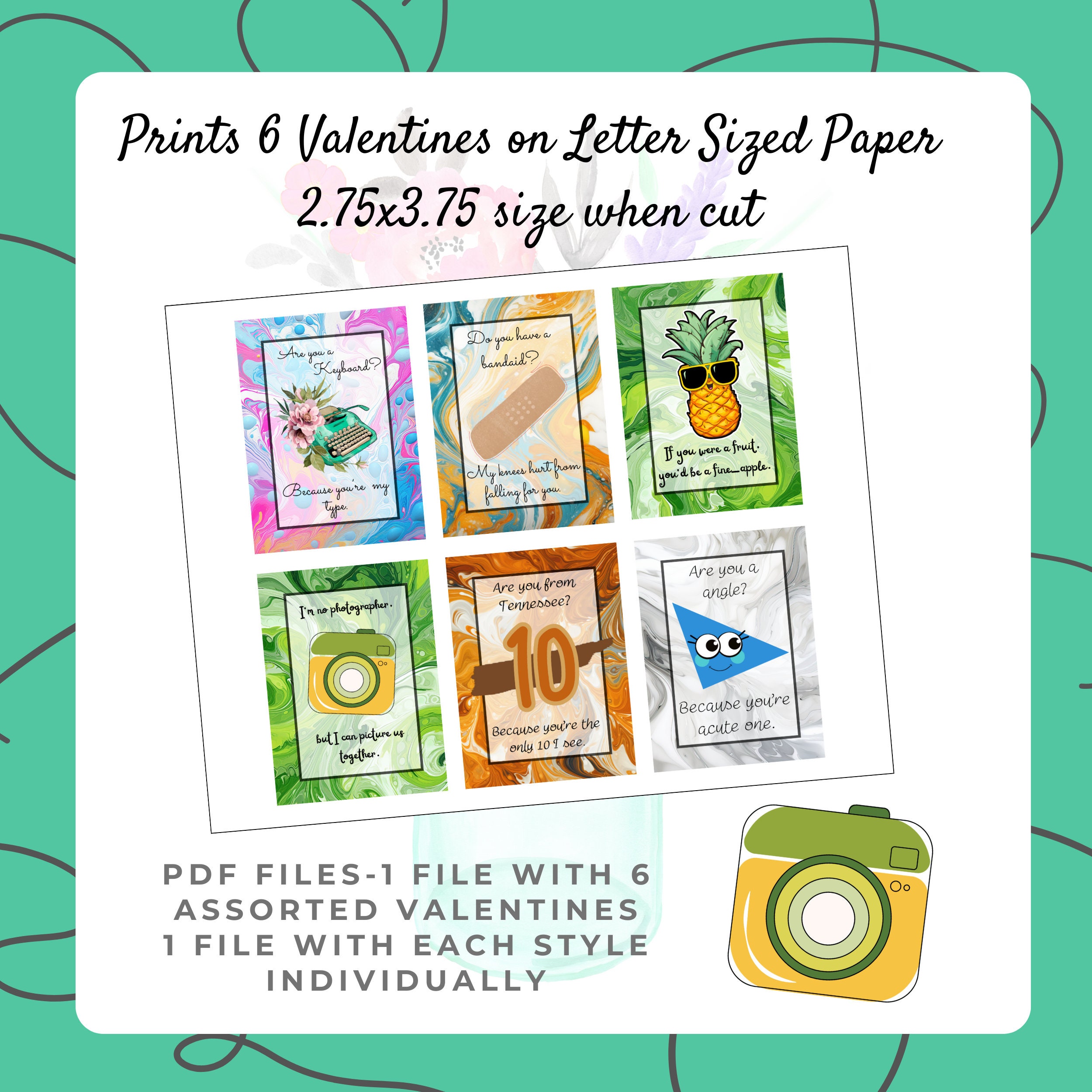 Cheeky Rizz Pick-up Lines Printable Valentines - Second Set - 2.75 X 3. ...