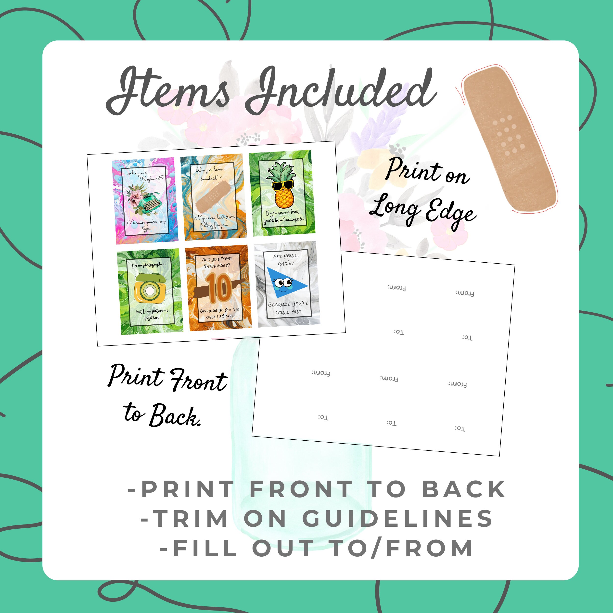 Cheeky Rizz Pick-up Lines Printable Valentines Second Set 2.75 X 3.75 ...