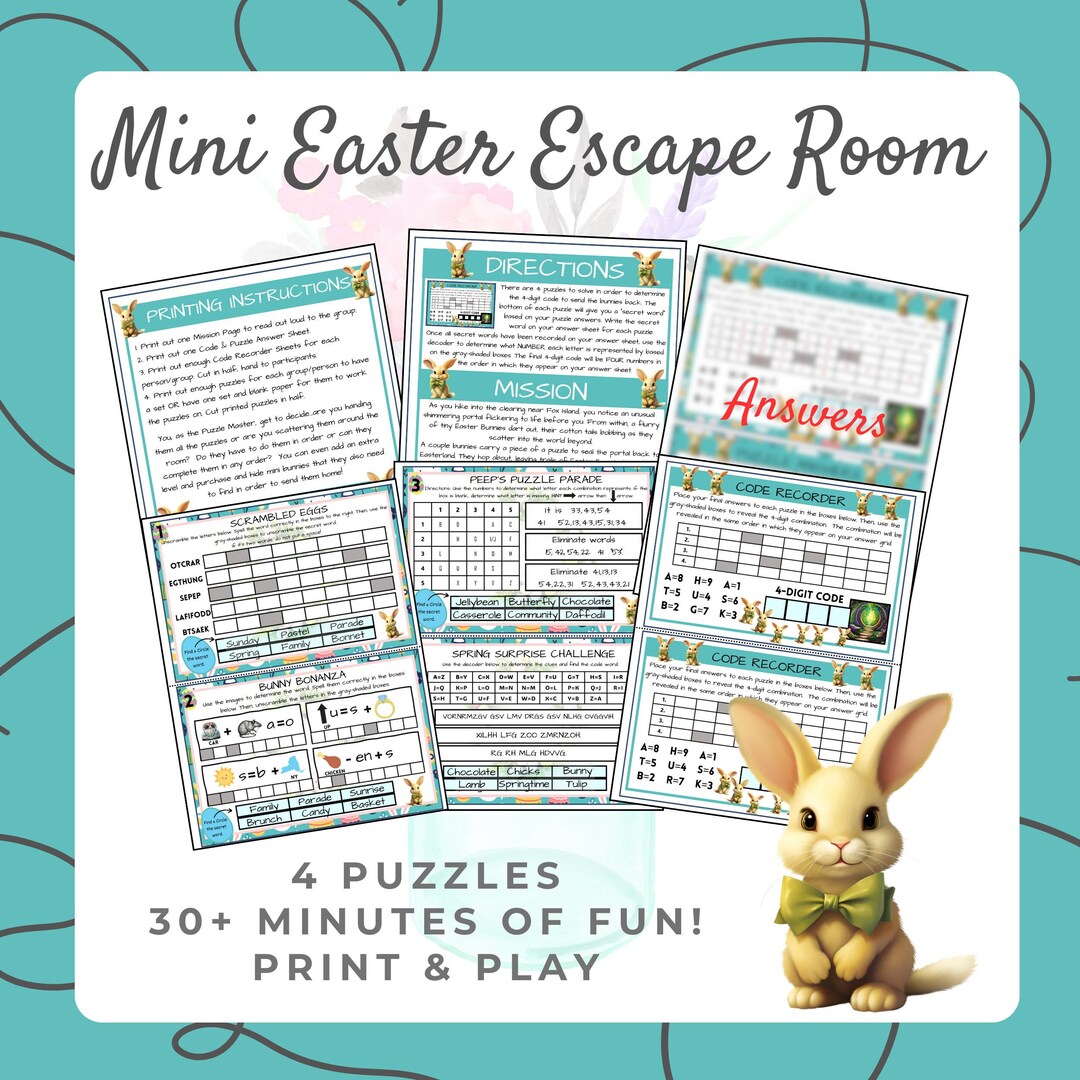 Easter Eggstravaganza: A Mini Escape Adventure! Printable Party Game ...