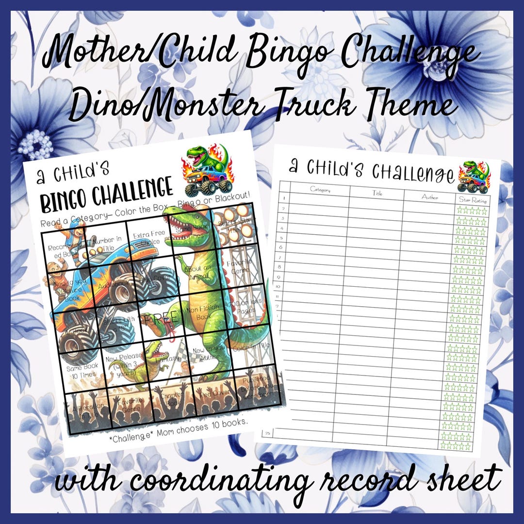 Dinosaur and Monster Truck Reading Bingo for Moms & Kids – Fun ...