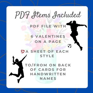 Sports Valentine's Cards - Printable Class Valentines (digital Download ...