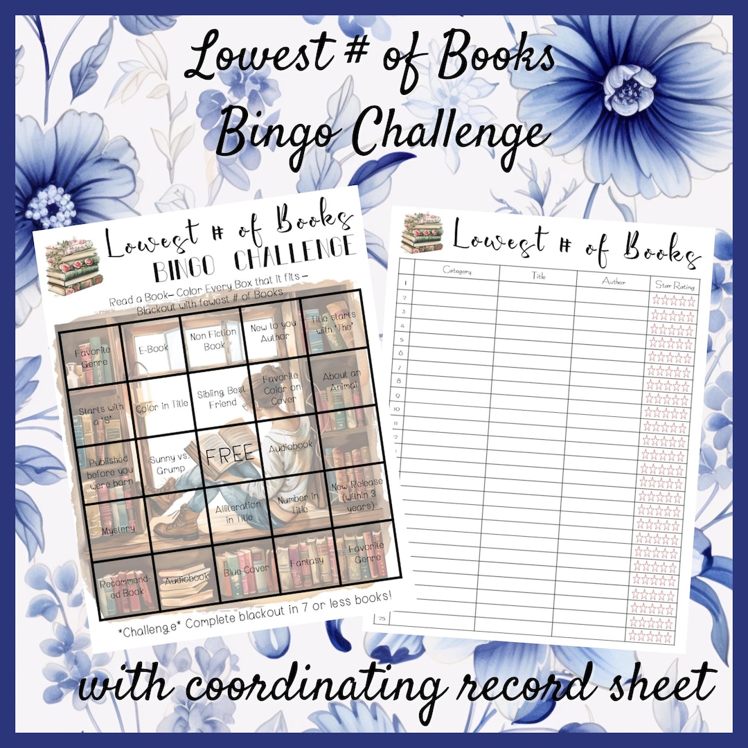 Blackout Reading Bingo – Read the Fewest Books! - Etsy