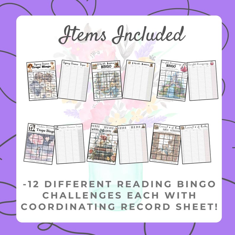 Reading Bingo Bundle | 12 Unique Reading Challenges + Record Sheets ...