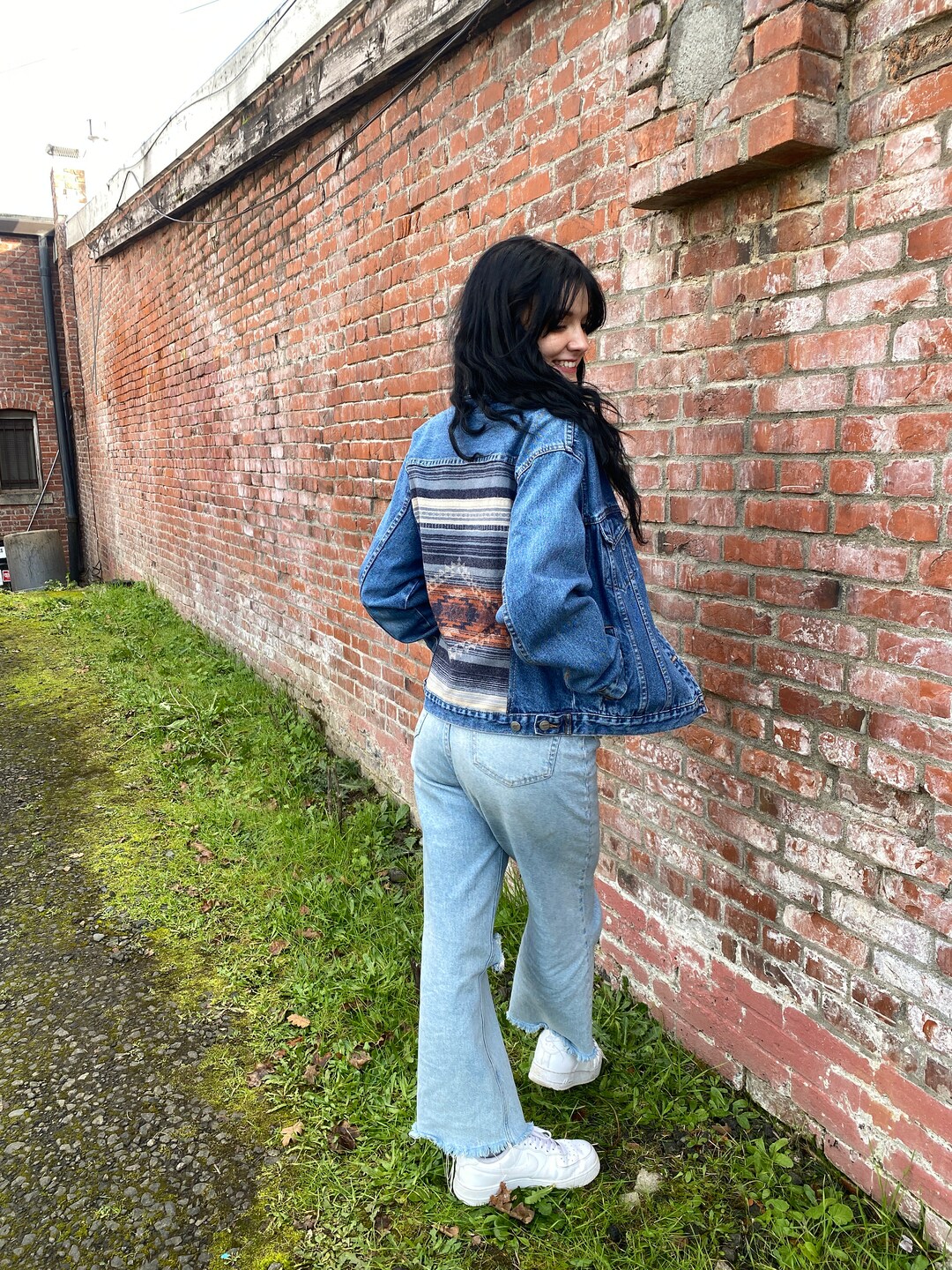Women's Western Denim Jacket With Pendleton Wool Inlay - Etsy