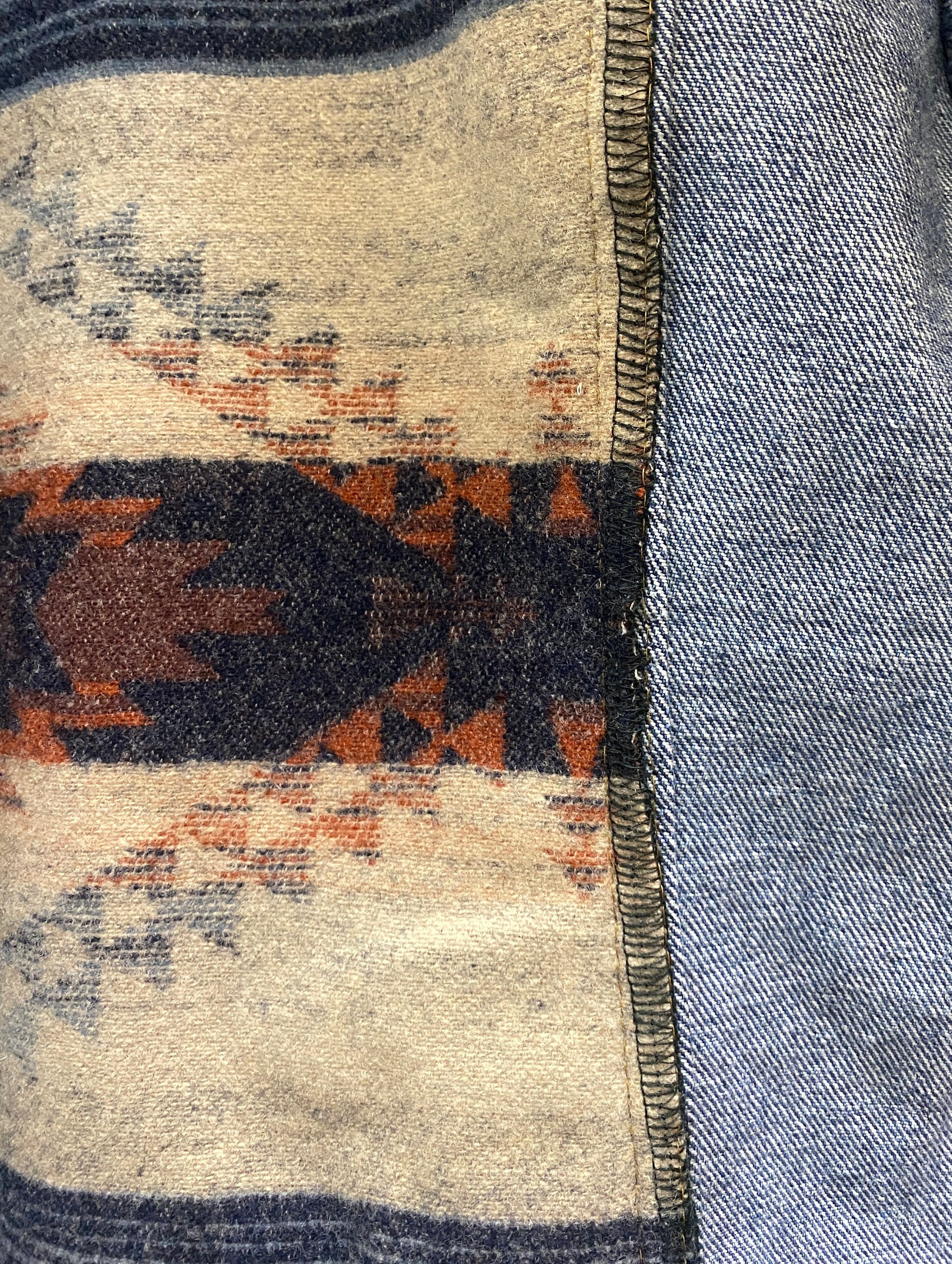 Women's Western Denim Jacket With Pendleton Wool Inlay - Etsy