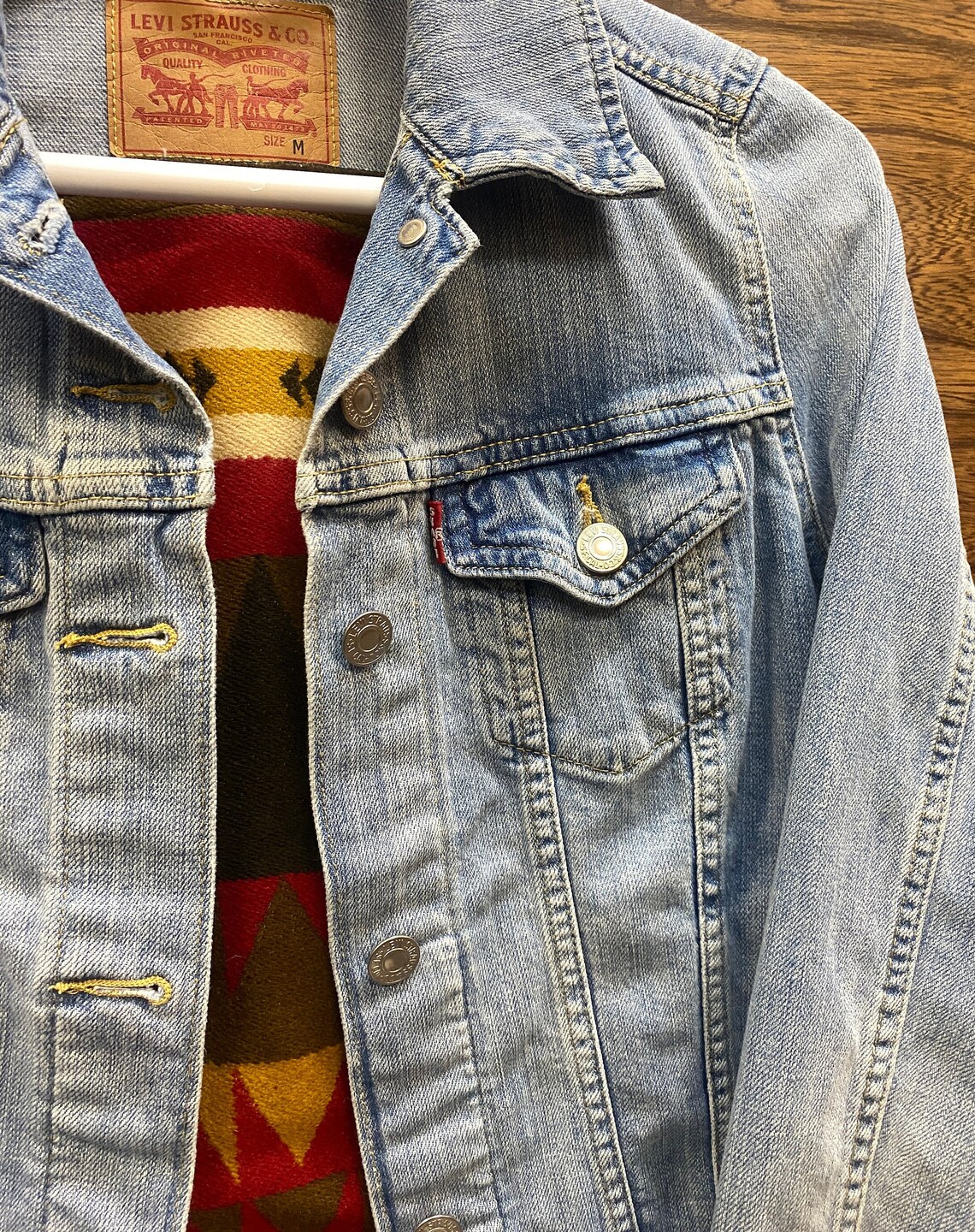 Women's Western Levi's Jacket With Pendleton Wool Inlay - Etsy
