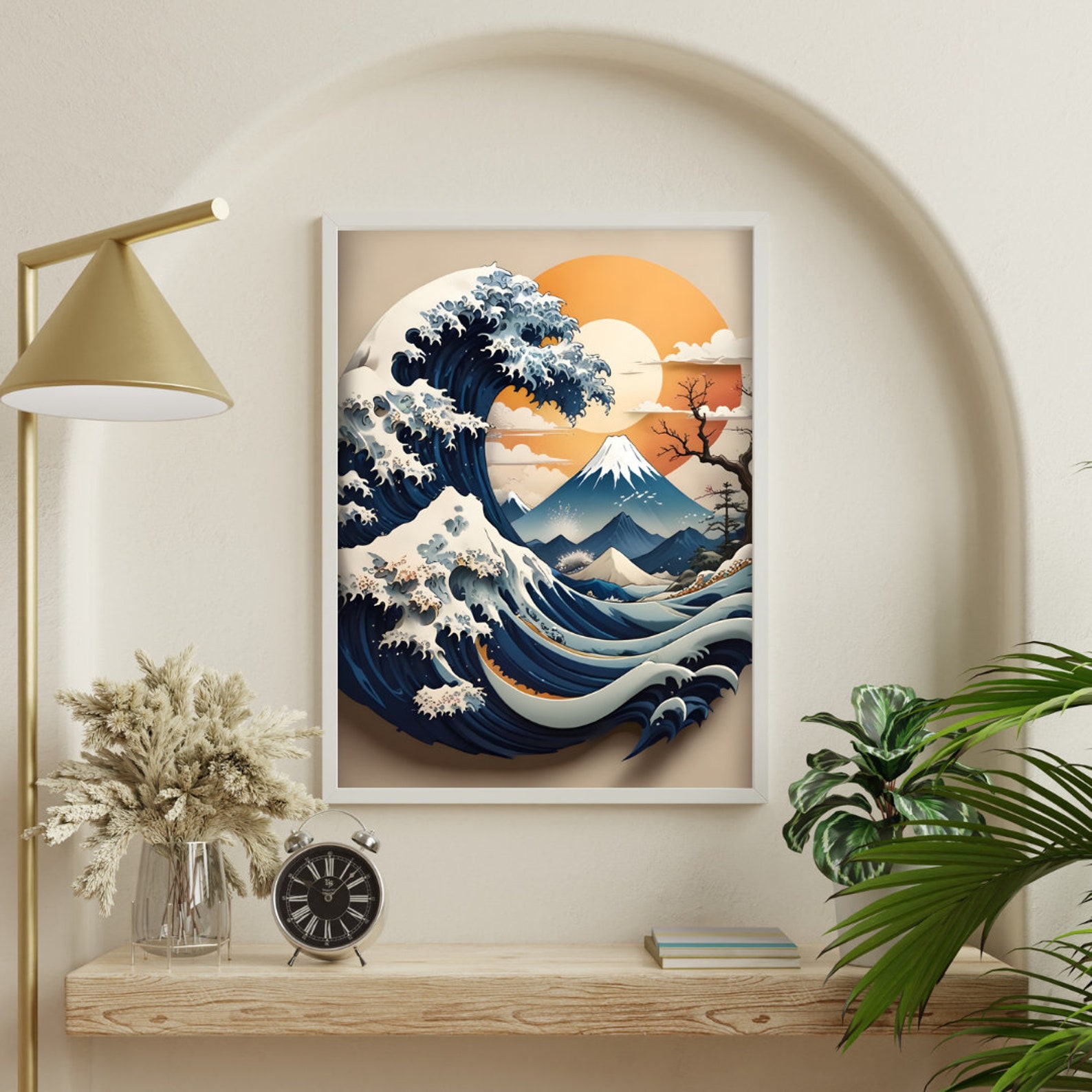 The Great Wave off Kanagawa Canvas Print Wall Art, Large Hokusai ...