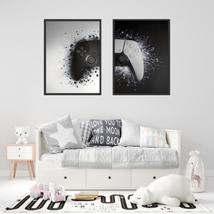 2 Pieces Rave Party Game Room Wall Art Prints - Black & White Canvas ...