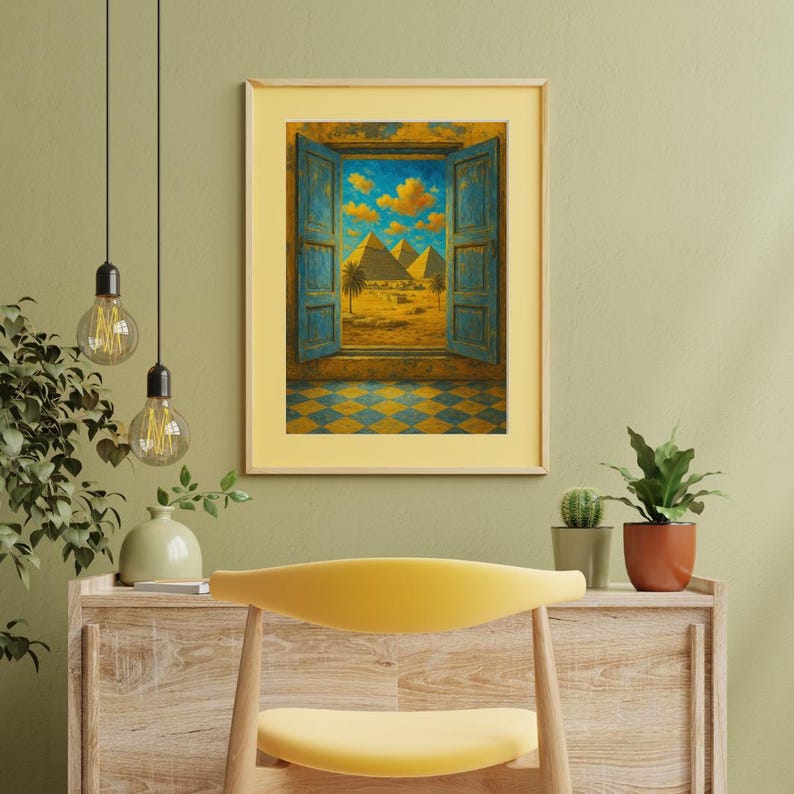 Ancient Egyptian Pyramids Printable Wall Art - Surreal Window View ...
