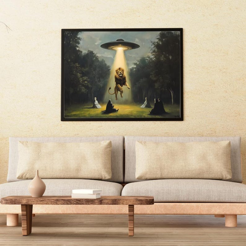 Lion Abduction by UFO - Lion Abduction by UFO Poster, Printable Wall ...