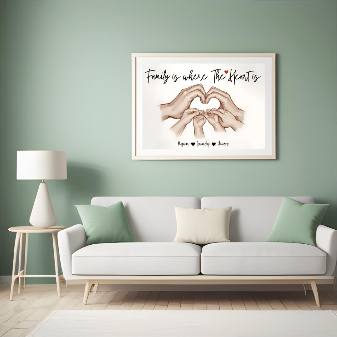 Custom Family Hand Prints - Custom Family Hand Poster, Printable Wall ...