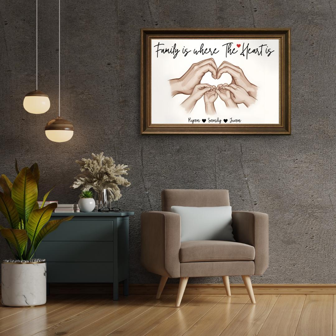 Personalized Wall Art, Parents Hands and Baby Wall Decor, Family Heart ...