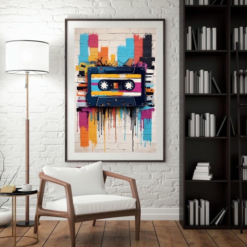Retro Cassette Tape Wall Art – Printable Music Poster – 80s 90s Digital ...
