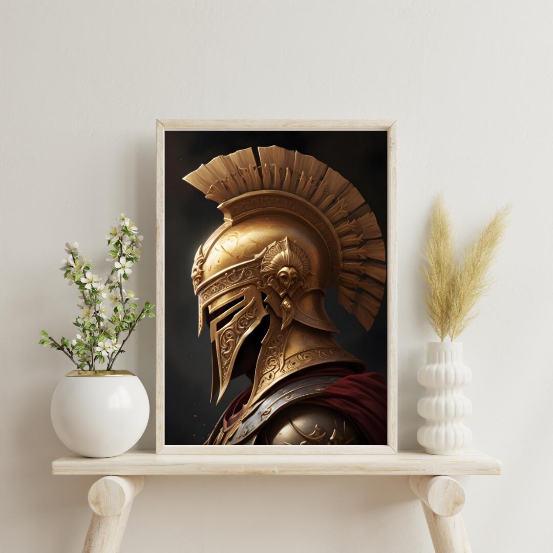 Spartan Warrior Printable Wall Art, Mythological Greek History Wall Art ...