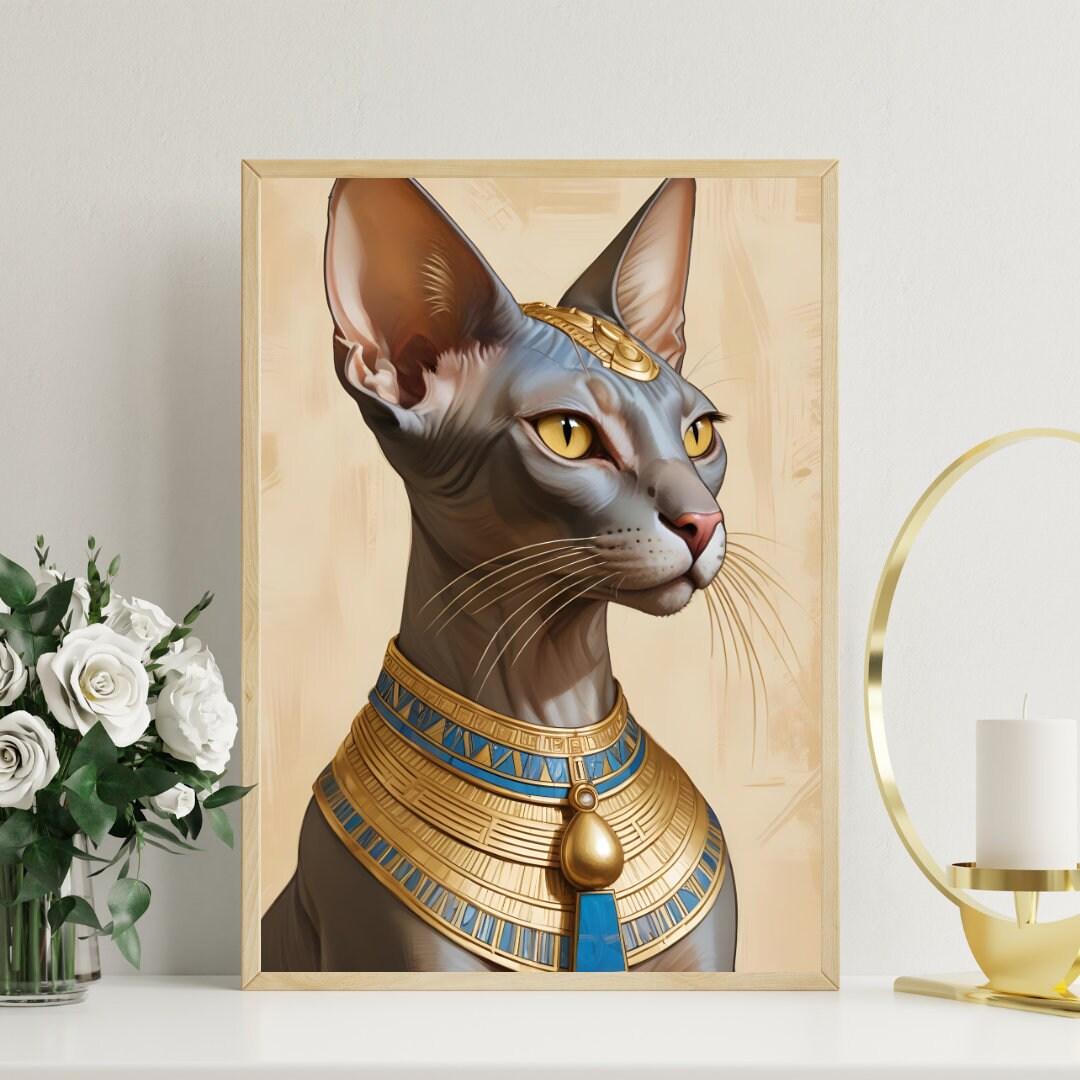 Egyptian Bastet Cat Art Print - Egyptian Bastet Cat Art Poster ...