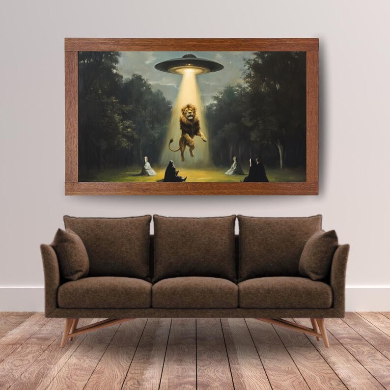 Lion Abduction by UFO - Lion Abduction by UFO Poster, Printable Wall ...