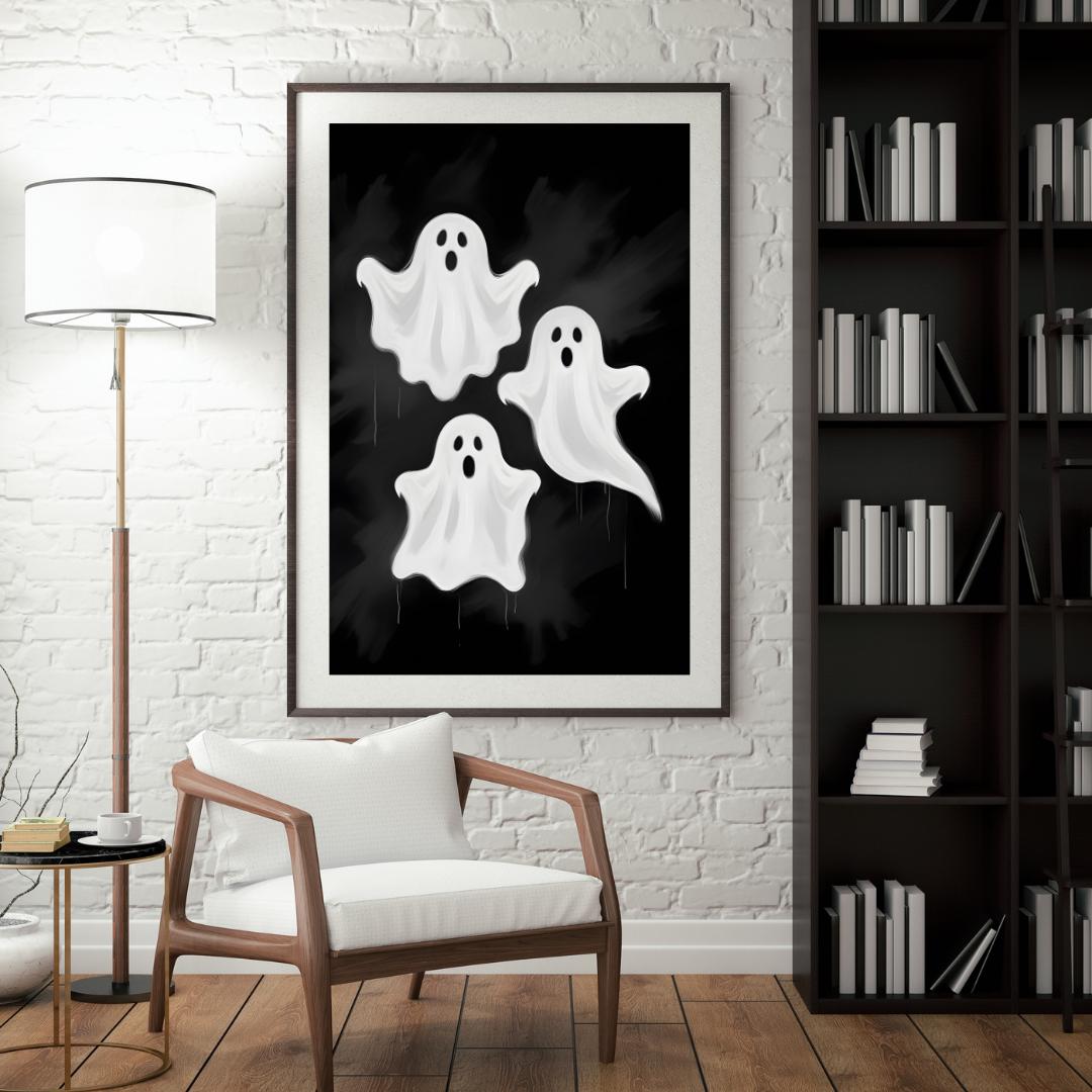 Spooky Ghosts Wall Art – Cute Halloween Printable – Ghost Digital ...