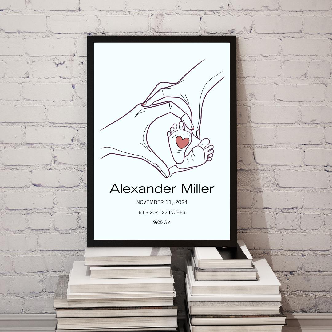 Newborn Baby Feet Keepsake Print - Newborn Baby Feet Keepsake Poster ...