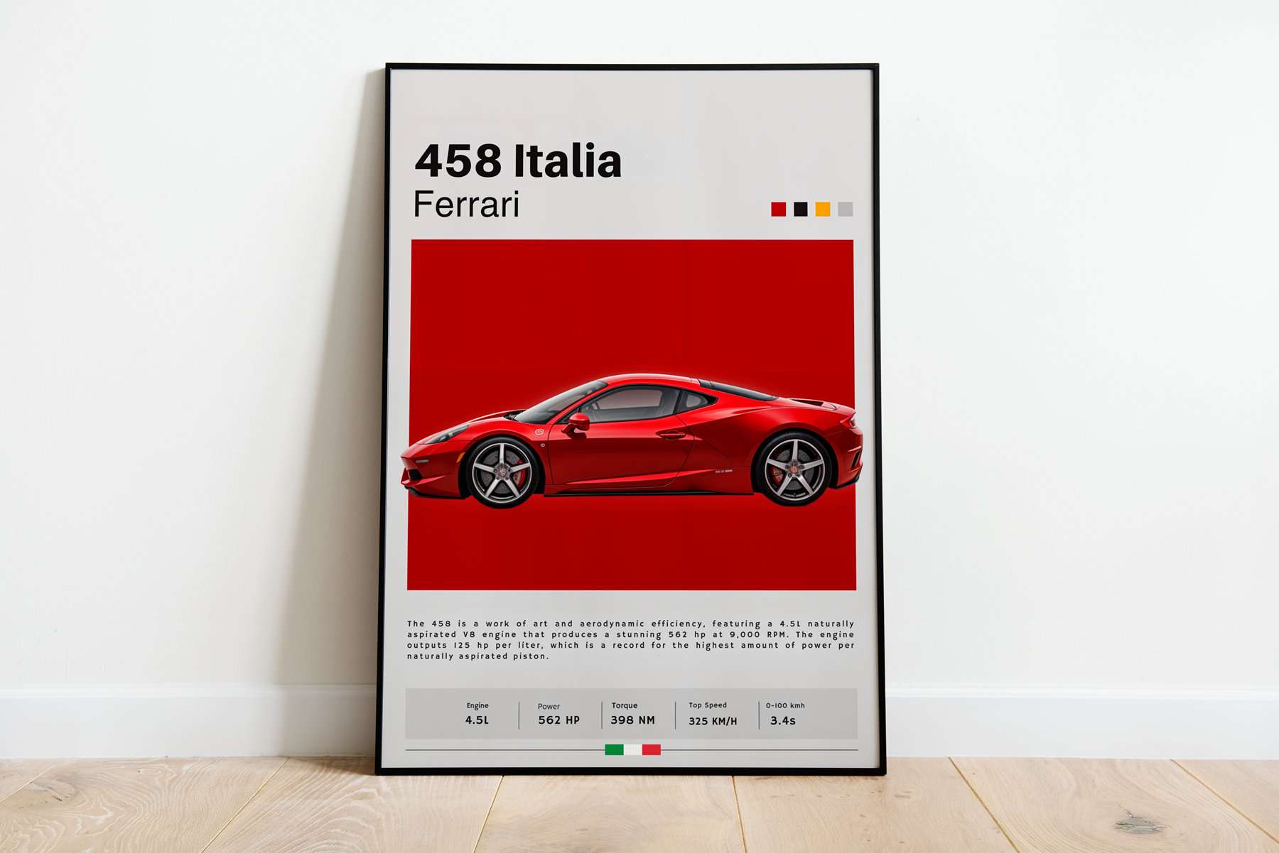 Ferrari 458 Italia Poster, Ferrari Poster, Car Poster, Motorsports ...