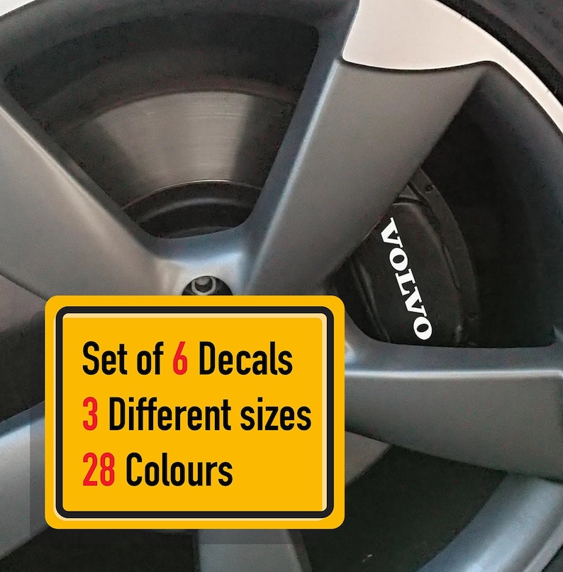 6 X Volvo Brake Caliper Vinyl Decals Stickers LETTERING ONLY - Etsy ...