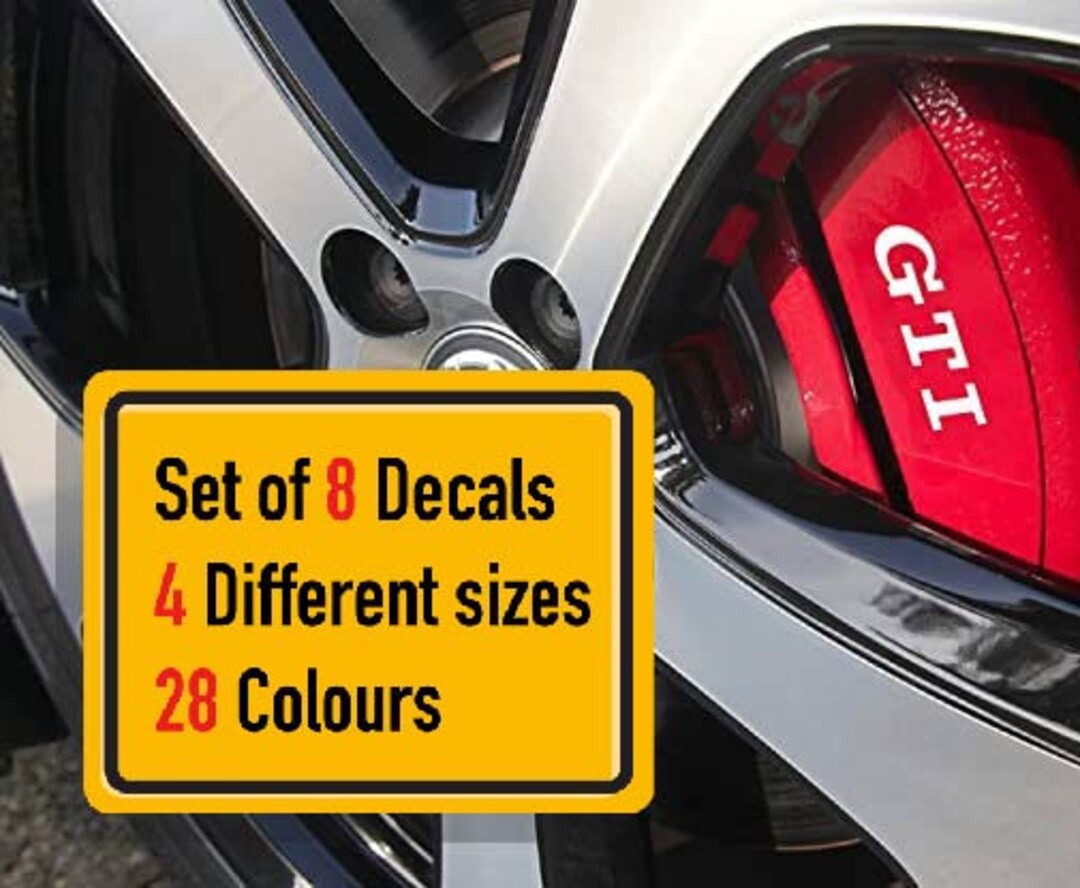 8 X VW GTI different Style Brake Caliper Vinyl Decals Stickers ...