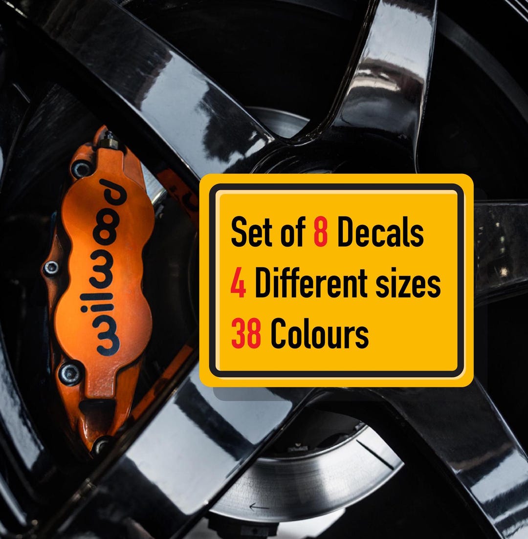 8 X Wilwood Racing Brake Caliper Vinyl Decals Stickers (LETTERING Only ...