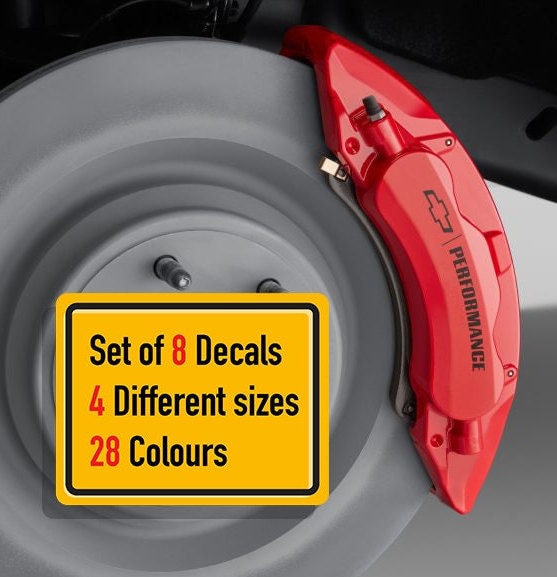 8 X Chevrolet Performance (different Style) Brake Caliper Vinyl Decals ...