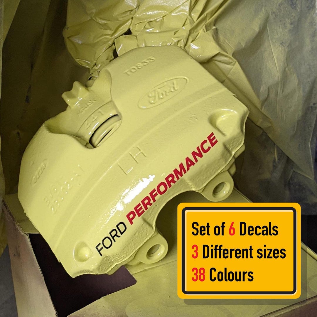 6 X Ford Performance Brake Caliper Vinyl Decals Sticker (LETTERING ONLY ...