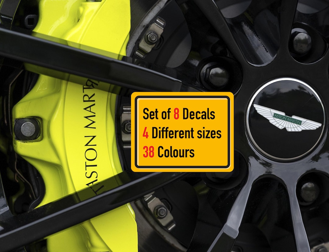 8 X Aston Martin DBS Brake Caliper Vinyl Decals Sticker (LETTERING Only ...