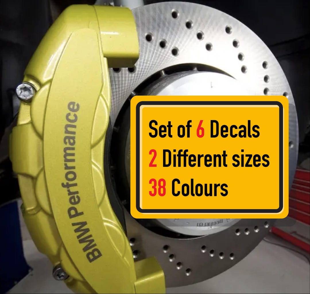 6 X BMW Performance (different Style) Brake Caliper Vinyl Decals ...