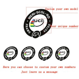 4 X Custom UCI Approval Stickers (different Style) Road or Mountain ...