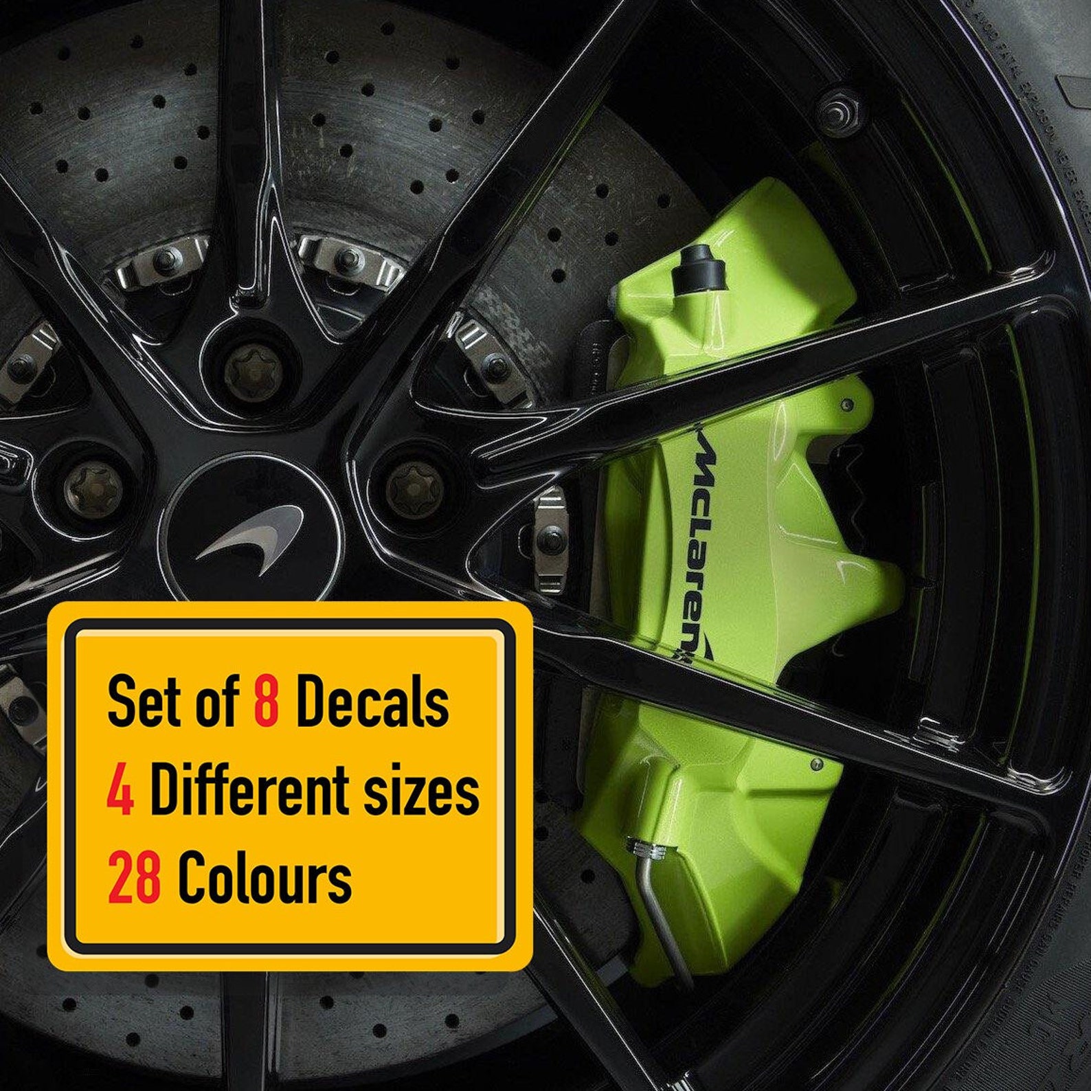 8 X Mclaren Brake Caliper Vinyl Decals Stickers (LETTERING & LOGO ONLY ...