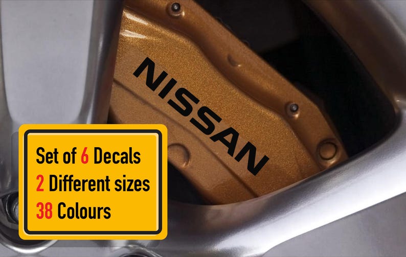 6 X Nissan (different Style) Brake Caliper Vinyl Decals Stickers ...
