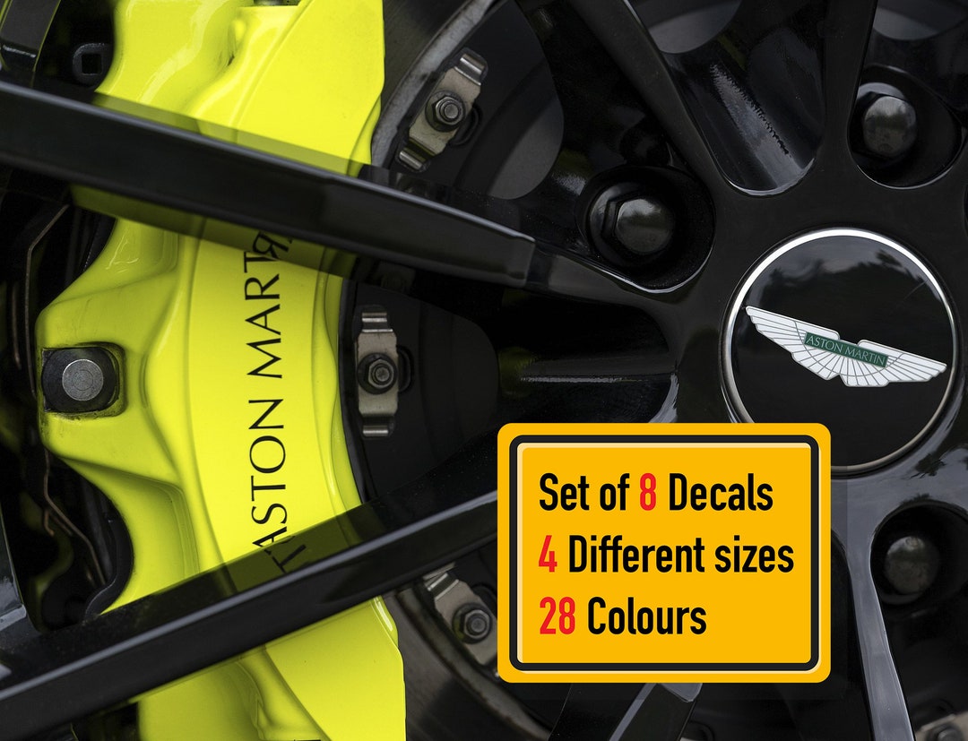 8 X Aston Martin DBS Brake Caliper Vinyl Decals Sticker LETTERING Only ...